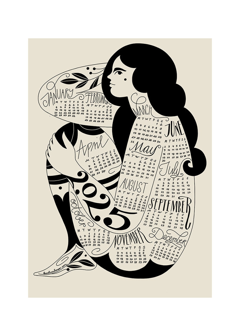 Tattoo Lady 2025 Wall Calendar – The Future Kept